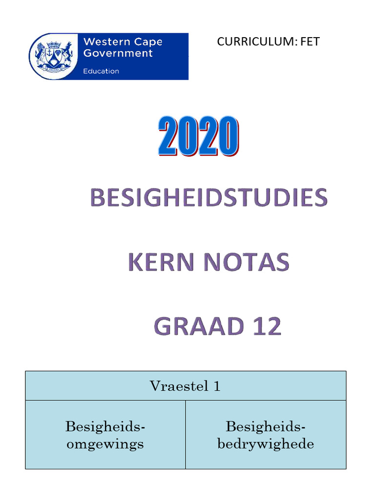 2020-07-10 Gr 12 Besigheids Omgewings & Bedrywighede | PDF