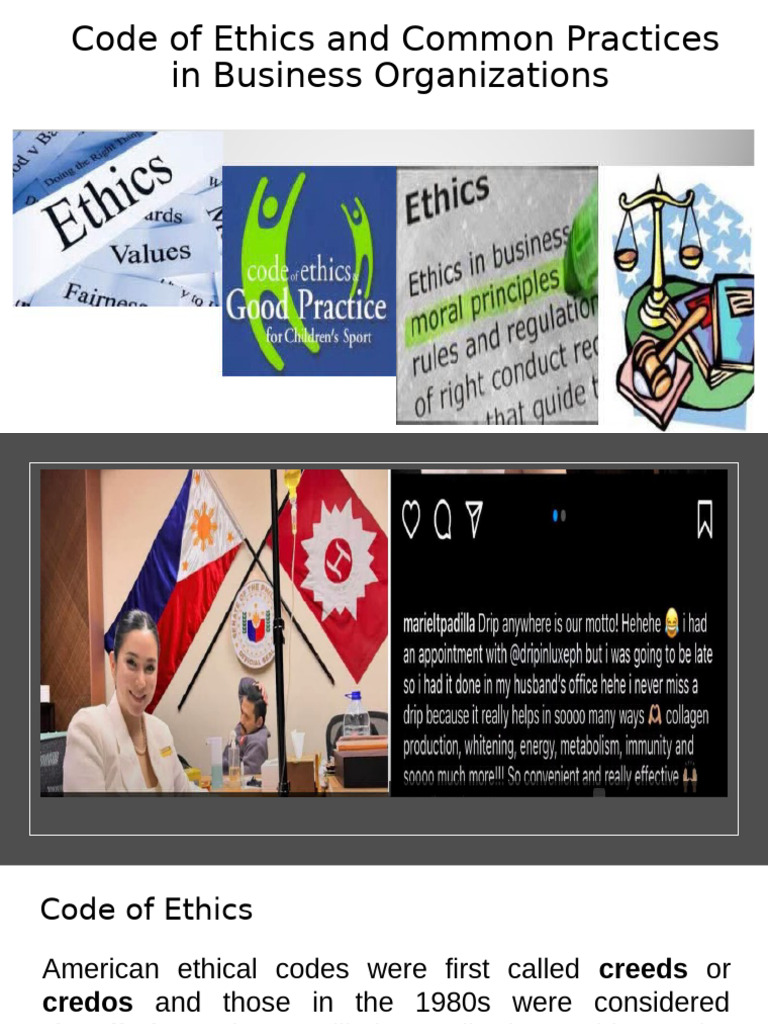 Week 03 Code of Ethics and Common Practices in Business Organizations ...