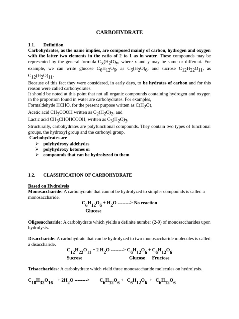 Carbohydrate | PDF | Carbohydrates | Organic Chemistry