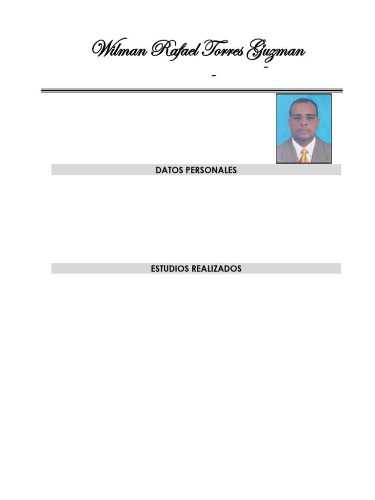 Currículum de Wilman Torres Guzman | PDF