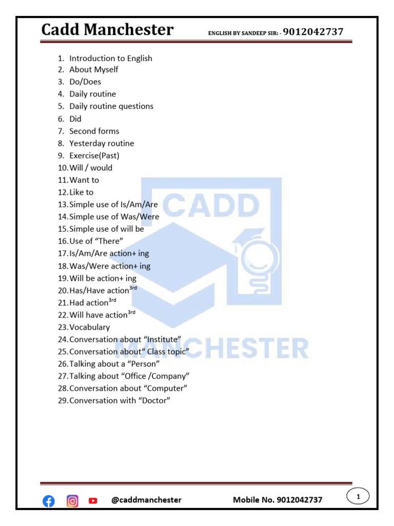Cadd Manchester English Book Volume 1 | PDF | English Language