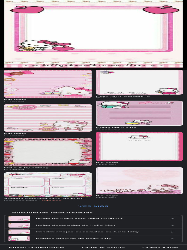 Hojas Decoradas de Hello Kitty para Imprimir | PDF