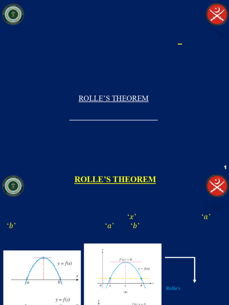 Rolles and Mean Value Theorem (Lec # 14) | PDF | Tangent | Mathematical ...