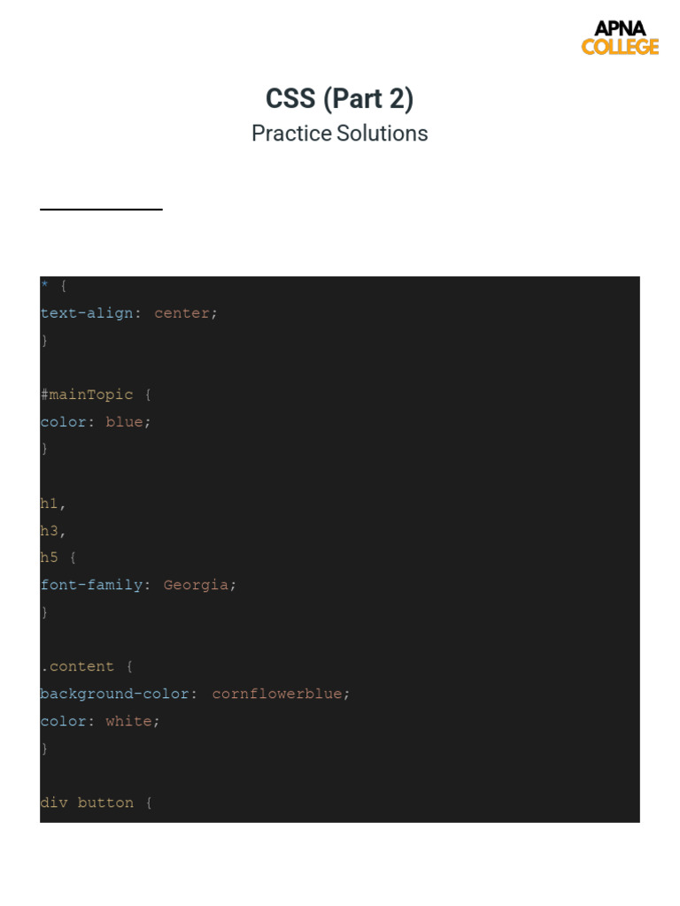 20. CSS Part 2 (Ans) | PDF
