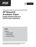 AP Seminar Performance Task 1: Individual Research Report (IRR) Rubric ...