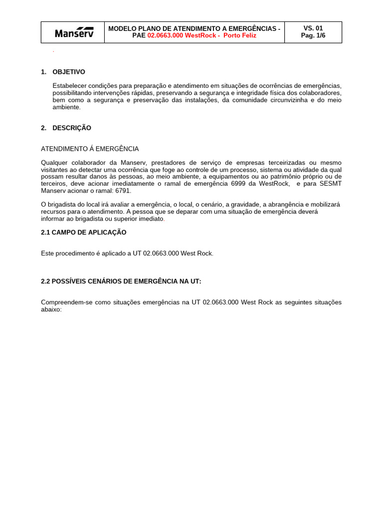 Modelo - Formulario - PAE - Plano - de Atendimento - A - Emergencias | PDF | Ambulância ...