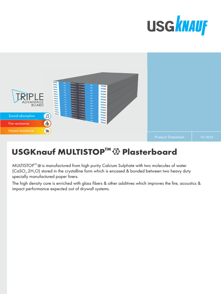 Multistop 13mm Plasterboard - SCY | PDF | Drywall | Building Engineering