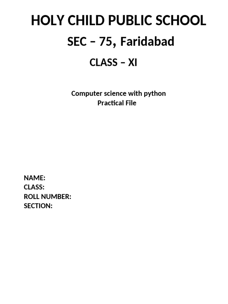Practical File INDEX | PDF