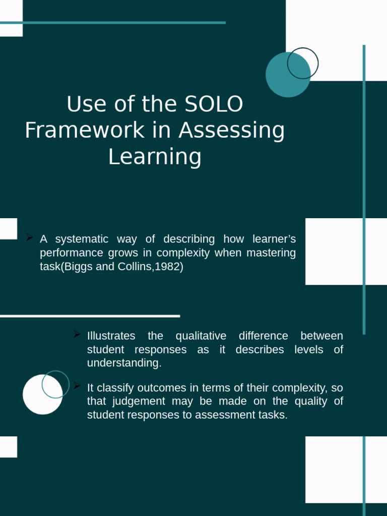 Assessment of Learning 1 SOLO Framework | PDF