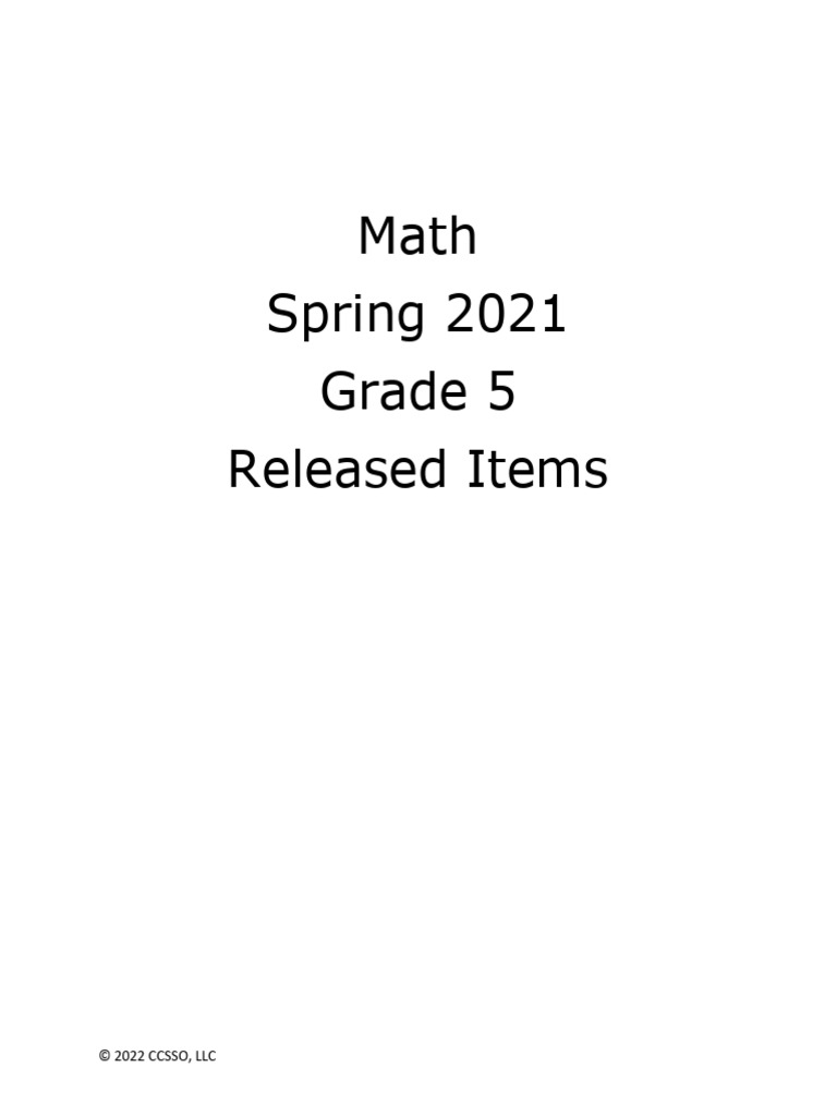 Grade 5 Math Item Set 2021 | PDF