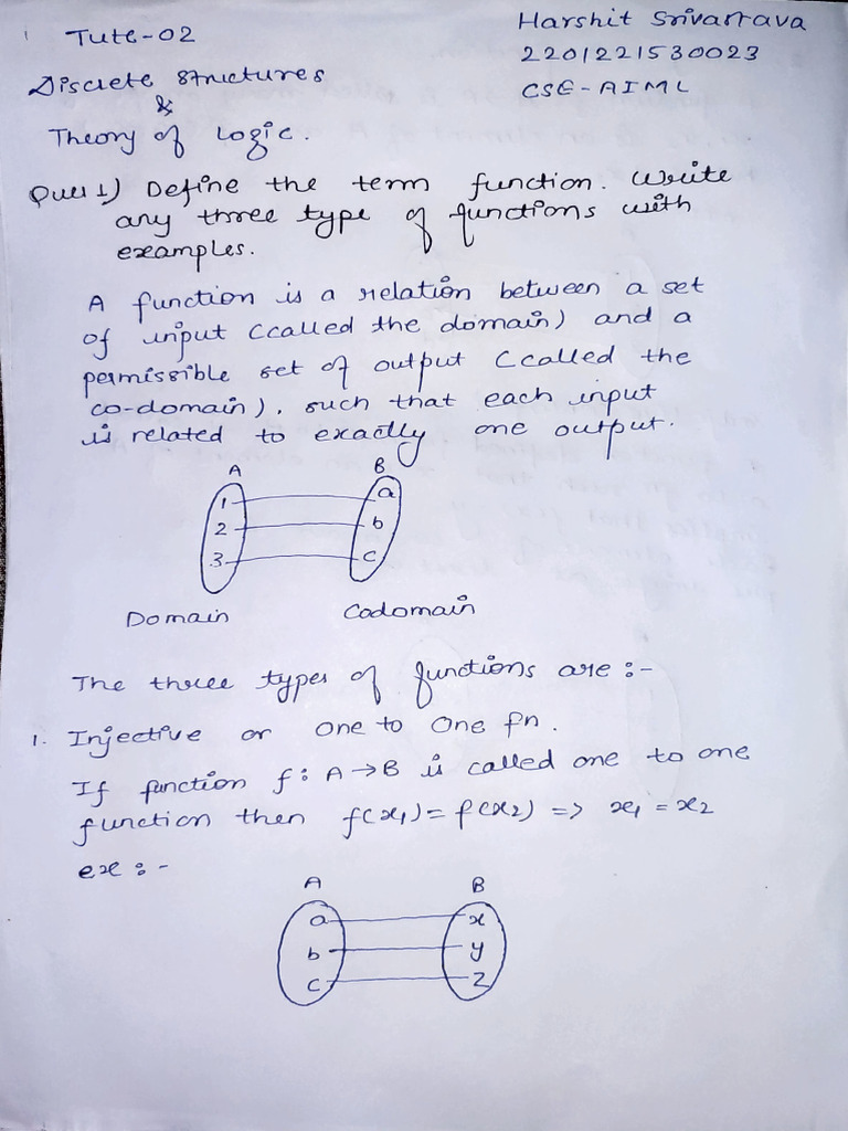 Discrete Tute-02 (Harshit Srivastava) | PDF