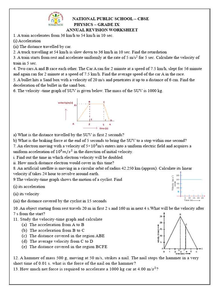 Phy WSQ | PDF | Acceleration | Force
