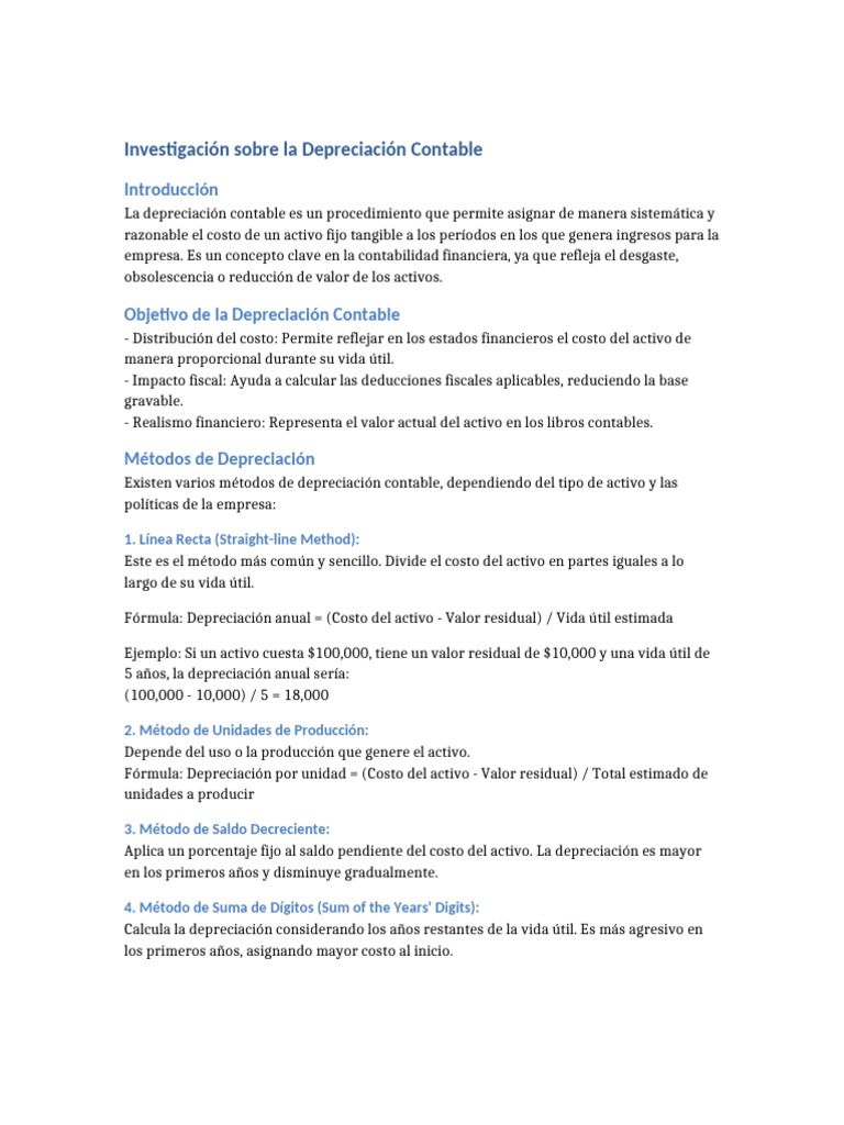 Depreciacion Contable | PDF | Depreciación | Contabilidad