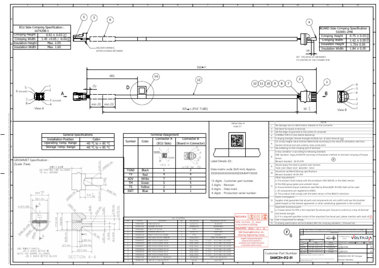 2D001475-EAWCEH-012-01-Torque Sensor Harness - DWG | PDF | Electrical ...