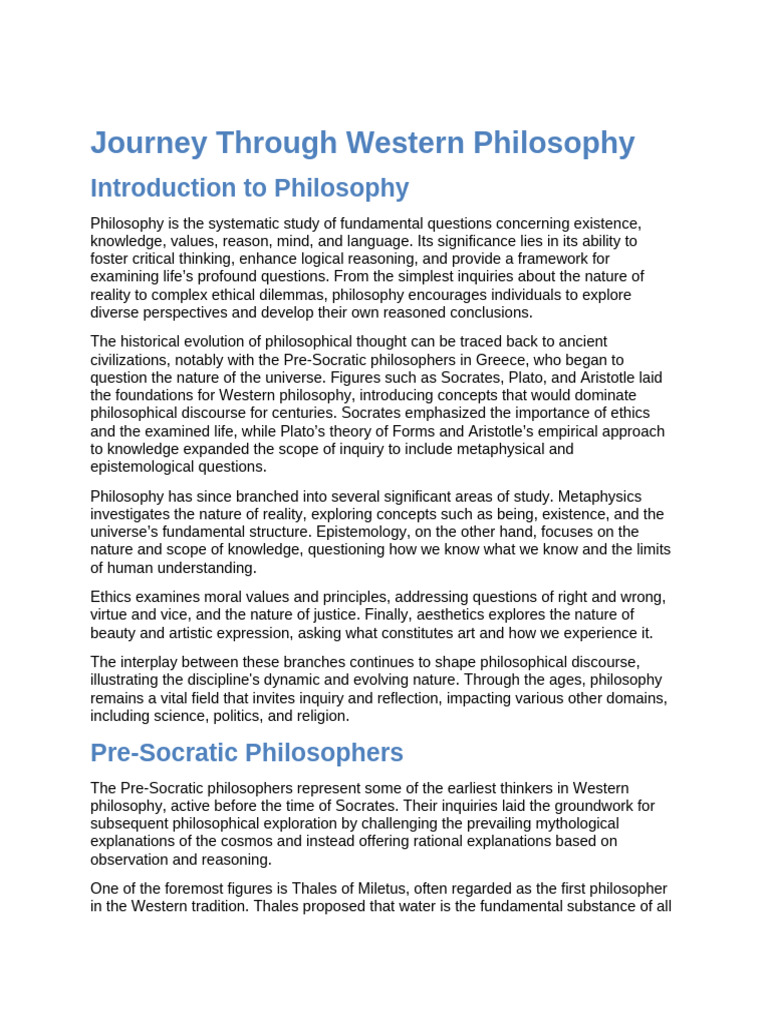 Overview of Western Philosophy | PDF | Rationalism | Existentialism