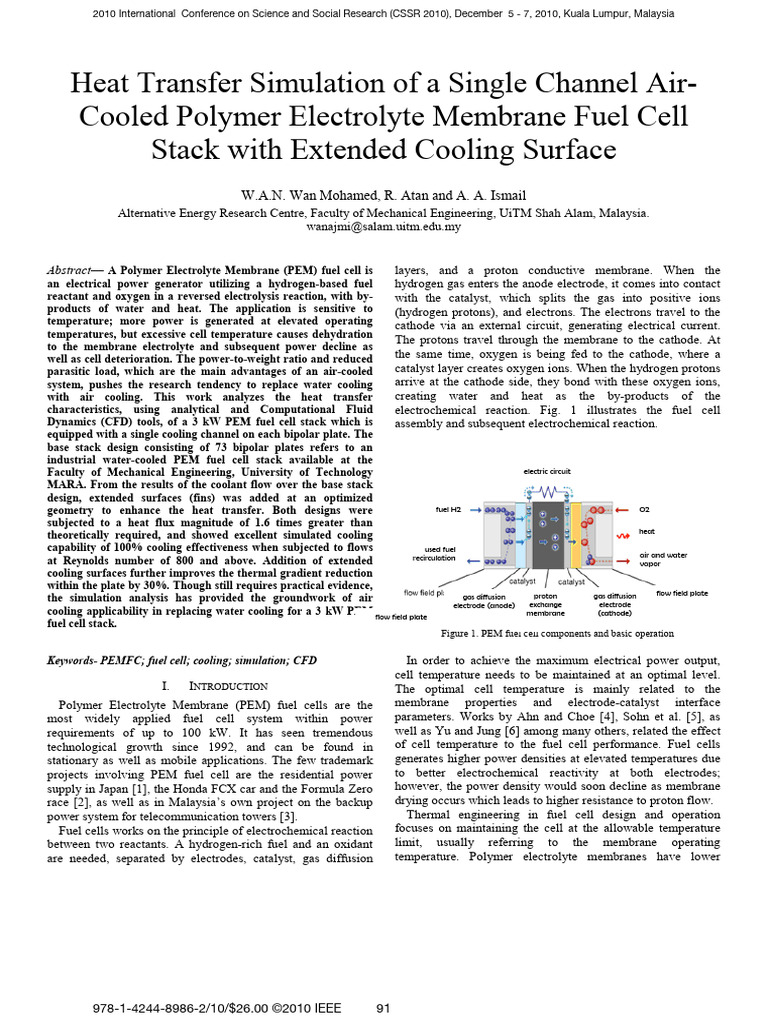 Heat Transfer Simulation of A Single Channel Air | PDF | Fuel Cell ...