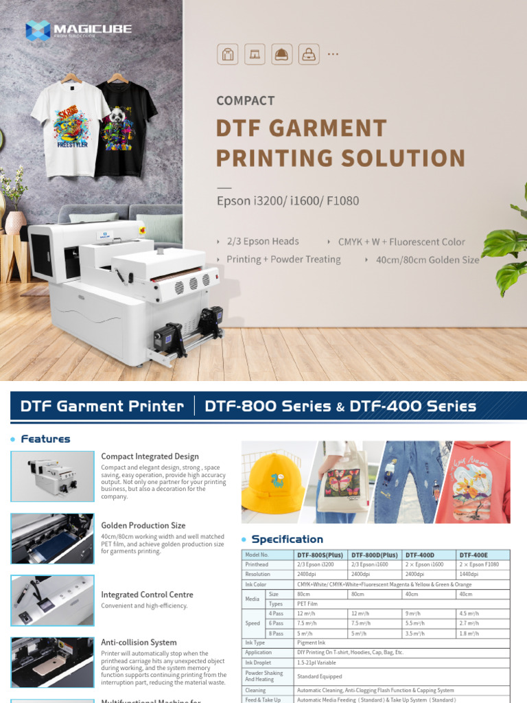 Catalog - SinoColor DTF-800 DTF-400 Series | PDF | Printer (Computing)