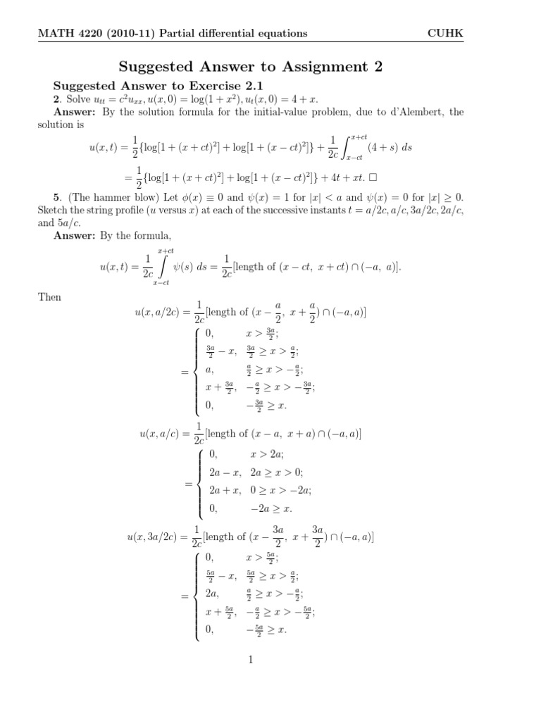 Prob 4 | PDF | Wave Equation | Equations