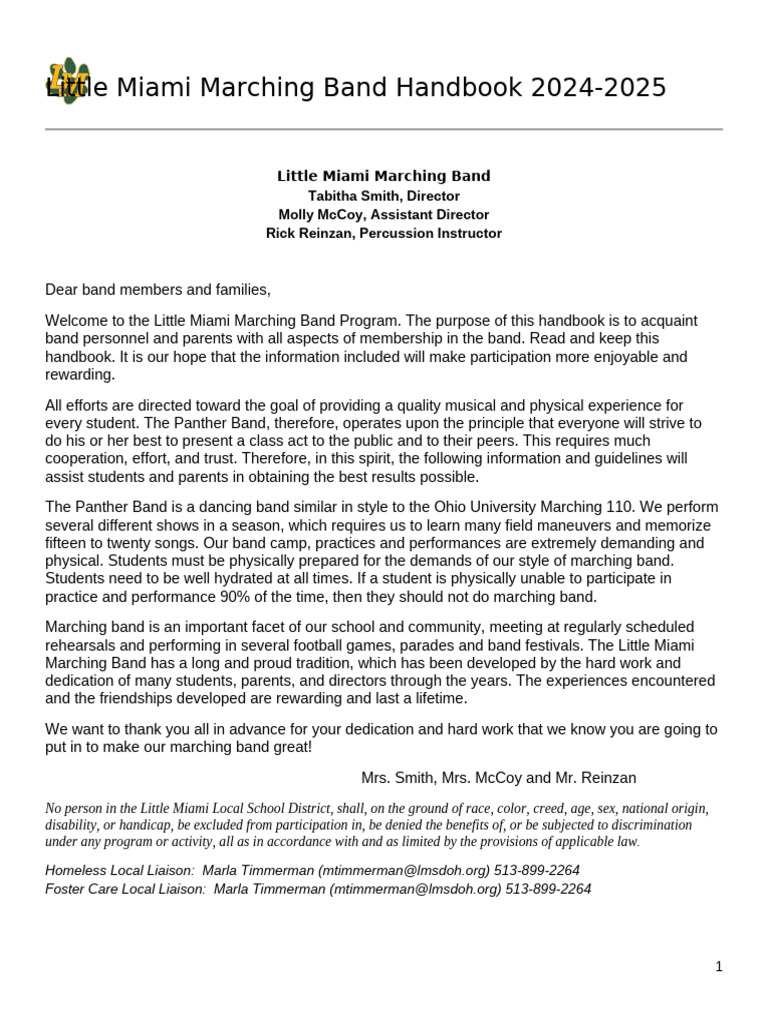 Marching Band Handbook | PDF | Traffic | Sock