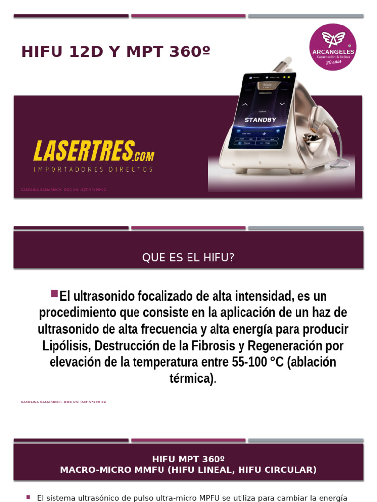 HIFU 12D Y MPT 360º | PDF | Ultrasonido | Medicina CLINICA