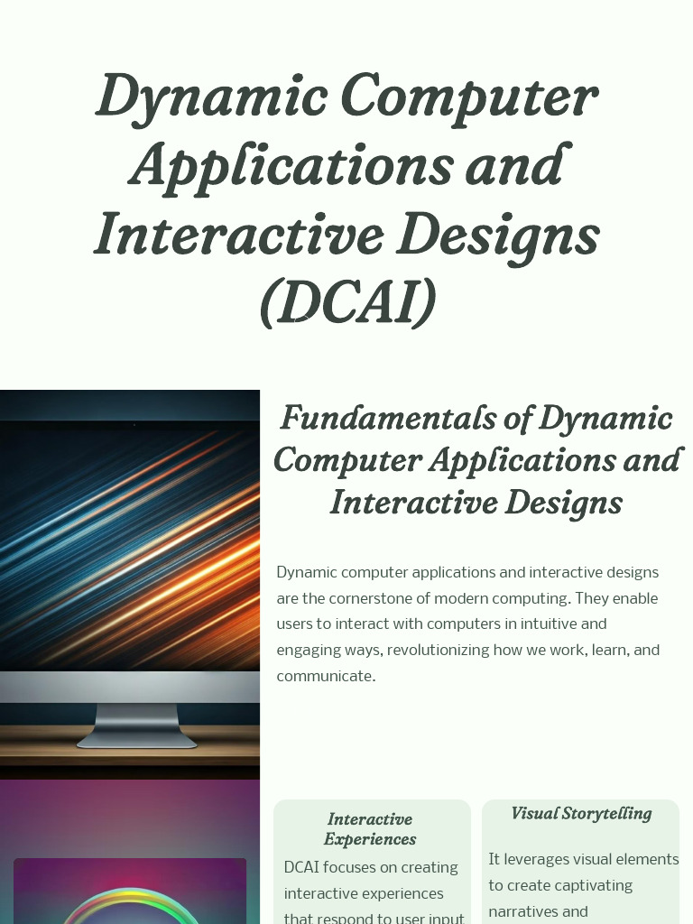 Fundamentals of Dynamic Computer Applications and Interactive Designs | PDF | Graphical User ...