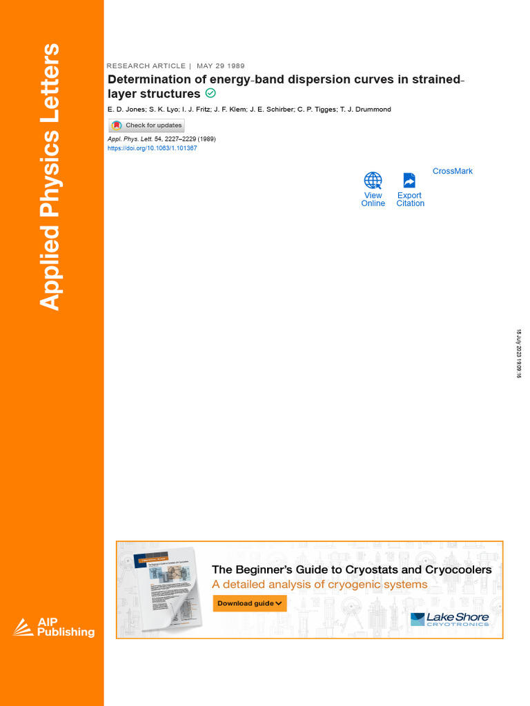 Determination of Energyaband Dispersion Curves in Strained-Layer ...