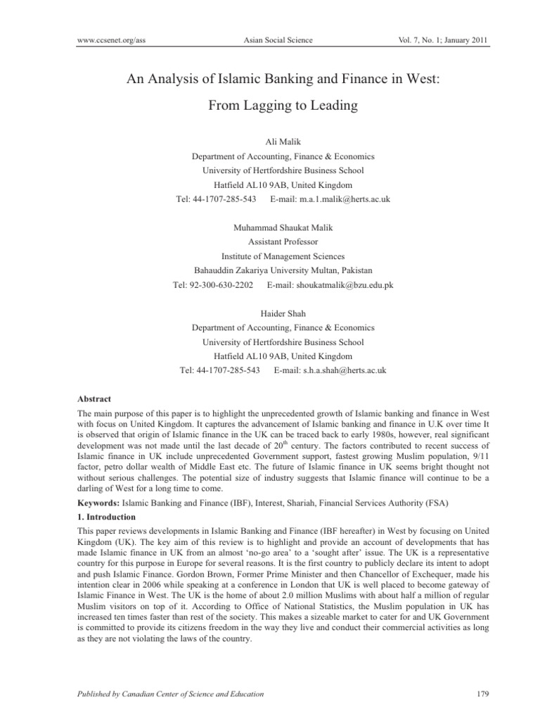 An Analysis of Islamic Banking and Finan | PDF | Islamic Banking And Finance | Banks