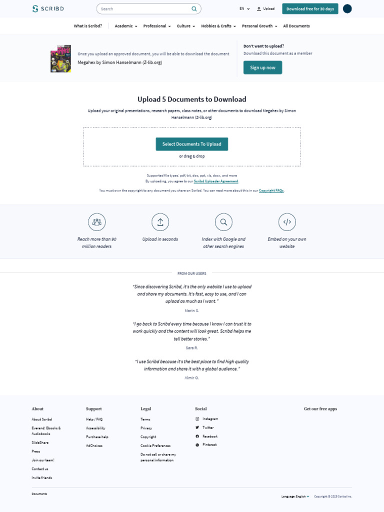 Upload a Document | Scribd 2 | PDF | Scribd | Computing