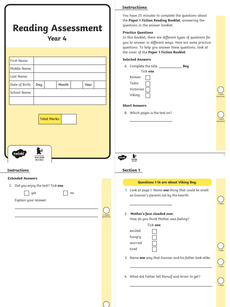 Year 4 Reading Assessment Practice | PDF | Water Transport