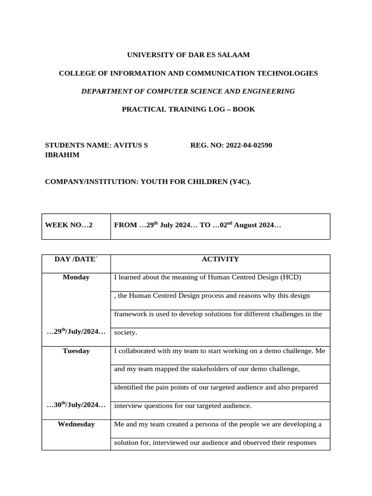 Week 2 Logbook | PDF | Brainstorming