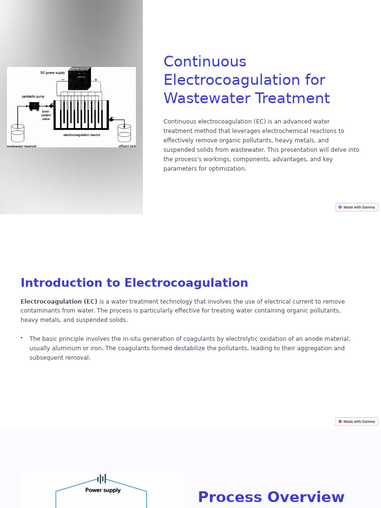 Continuous Electrocoagulation for Wastewater | PDF | Environmental Technology | Environmental ...