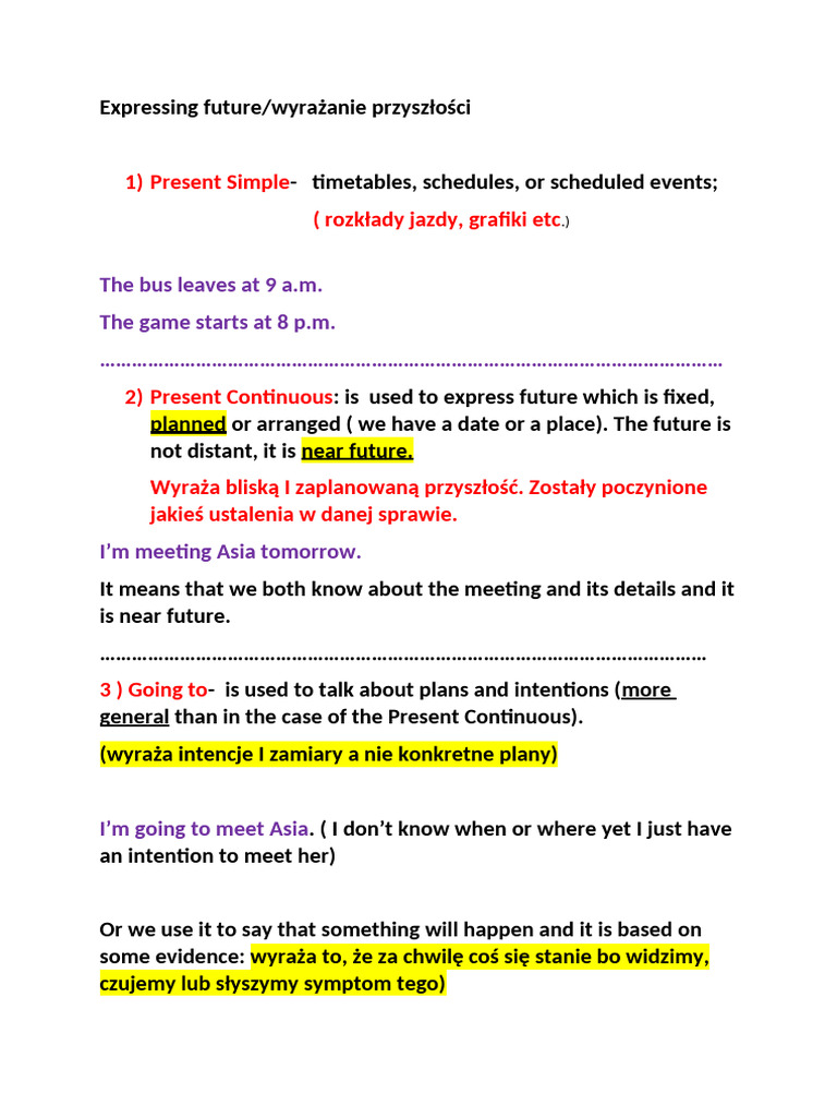 Expressing future | PDF