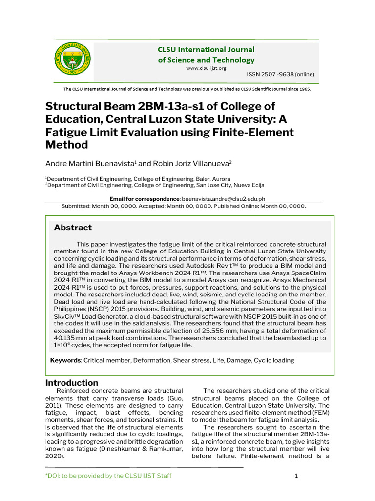 Buenavista-Villanueva 2024 | PDF | Strength Of Materials | Fatigue (Material)