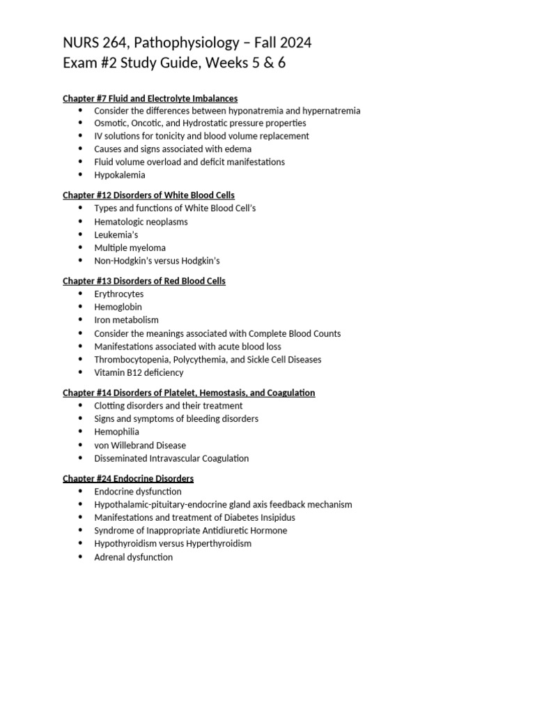Exam #2 Study Guide (Weeks 5 & 6) 10.2.2024 | PDF