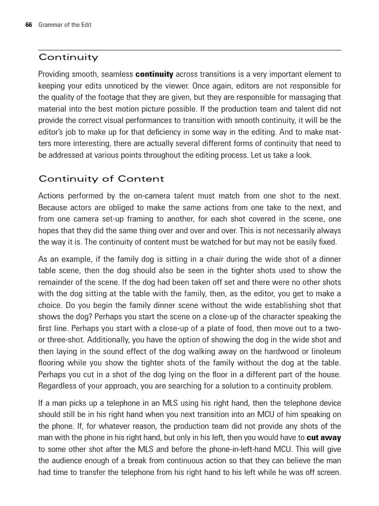 Editing Continuity Guide | PDF