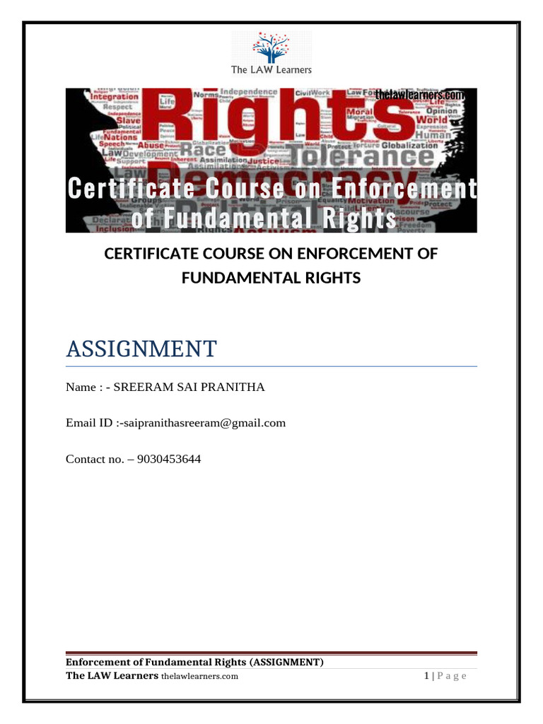 ASSIGNMENT CONSTITUTION | PDF | Standing (Law) | Writ