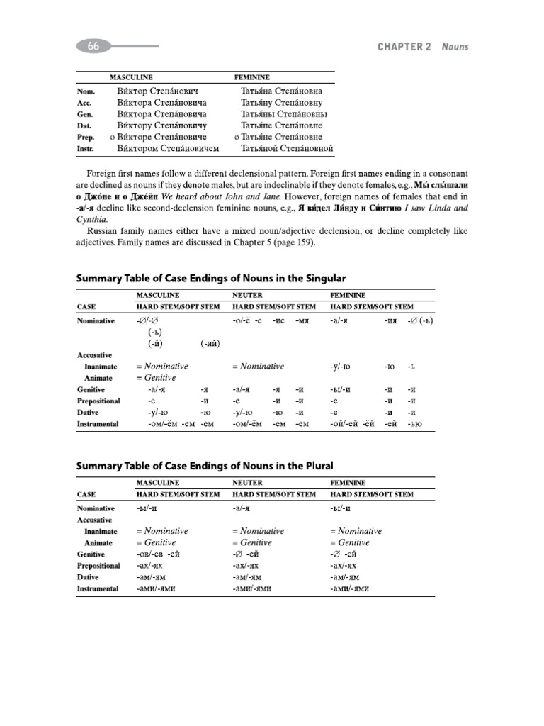 Summary of Nouns | PDF
