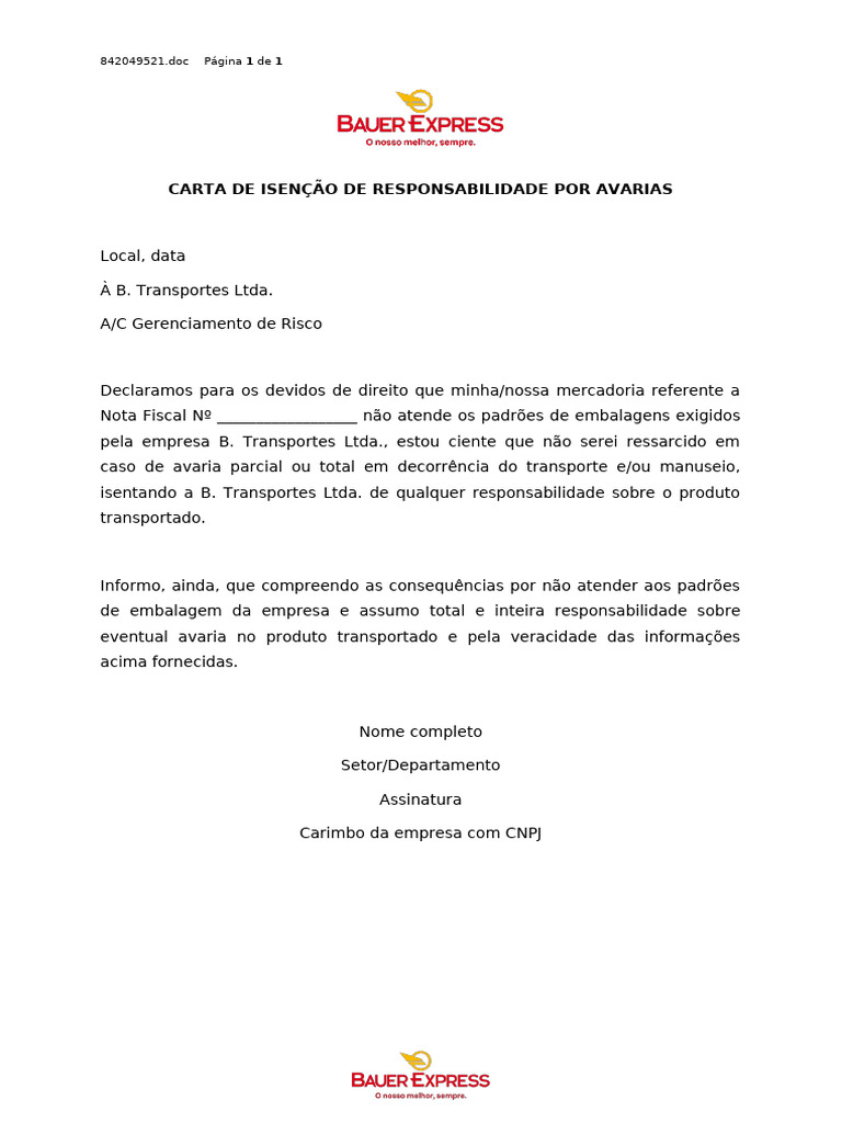 Carta de Isenção | PDF