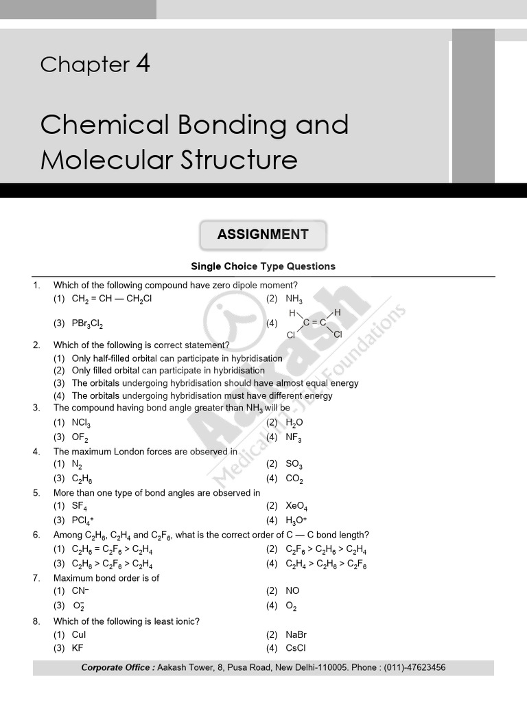 04. Chemical Bonding and Molecular Structure_FINAL | PDF | Chemical Bond | Chemical Polarity