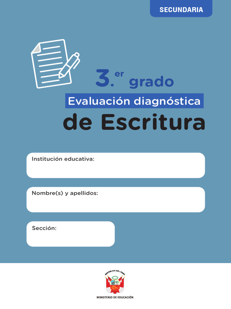 Evaluación Diagnóstica de Escritura 3er Grado | PDF