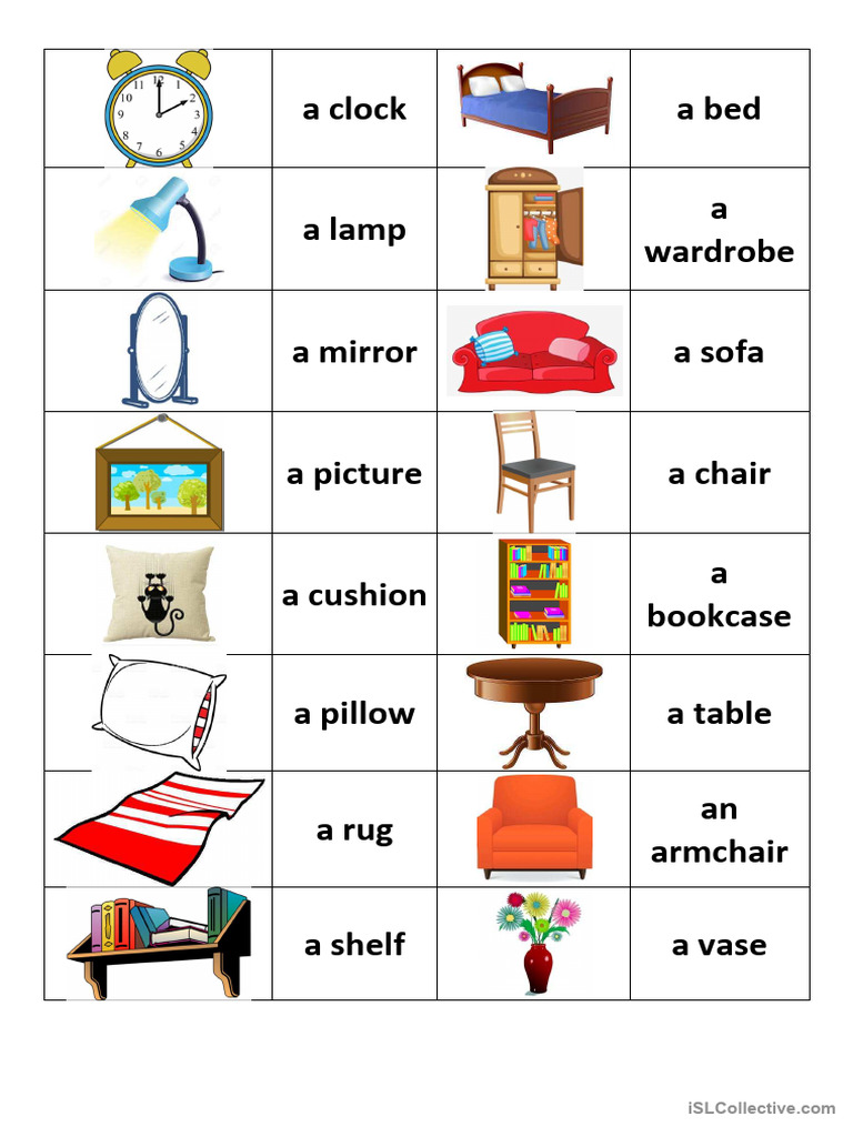 Prepositions with Furniture Objects | PDF | Bed | Chair
