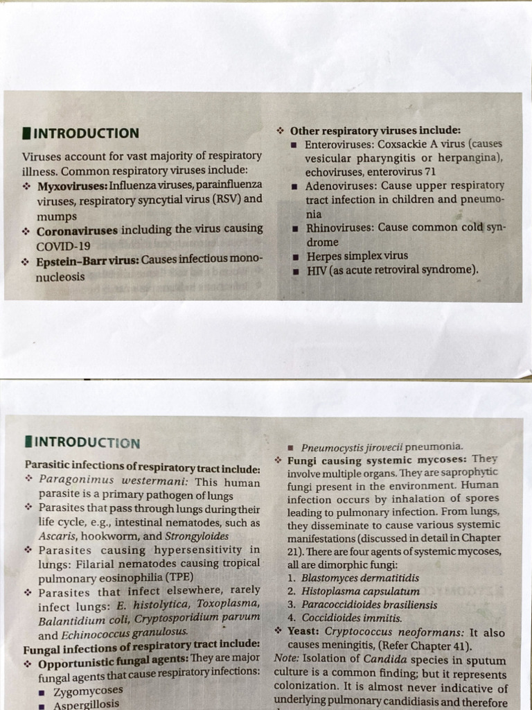 Lab Diagnosis of Viral Parasitic Fungal RTIs | PDF