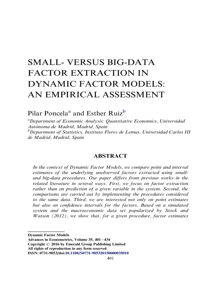 Small vs Big Data in Factor Extraction | PDF | Kalman Filter | Vector Autoregression