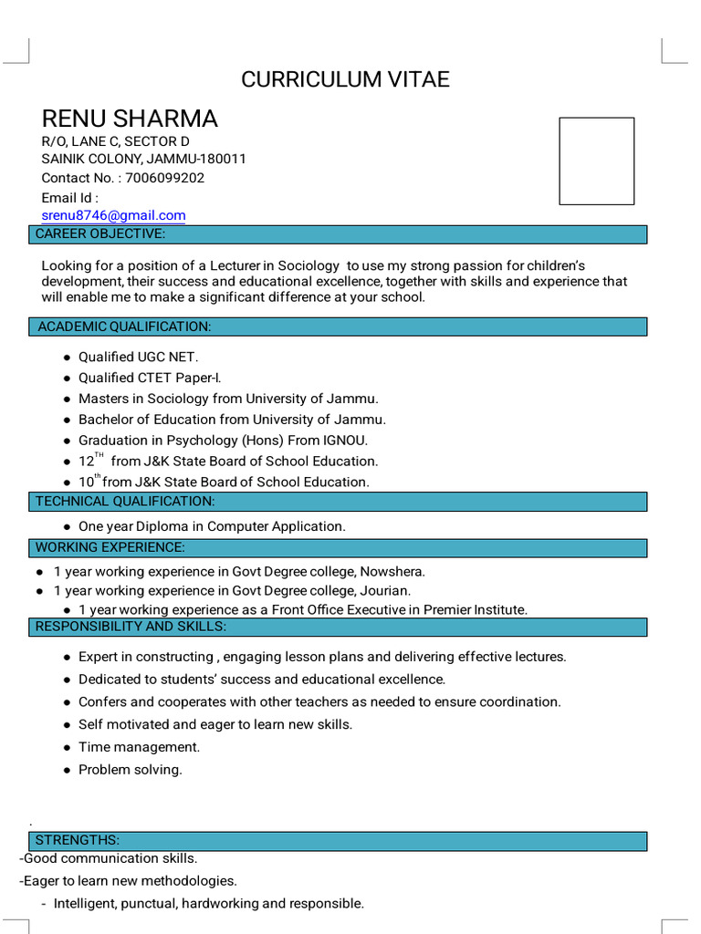 12906RENU Resume - 2 GDC | PDF