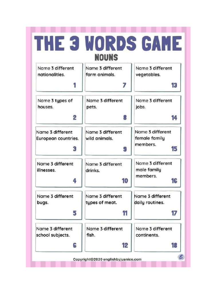 Name 3 Words New | PDF