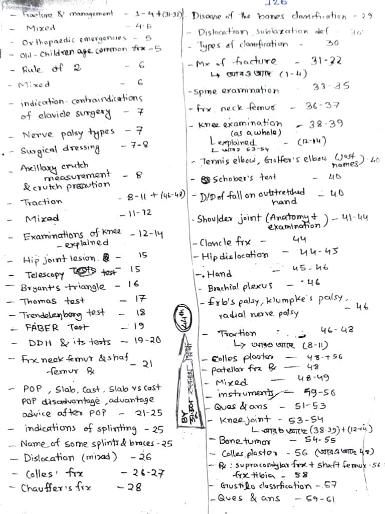 Orthopedics Notes SS44 Snigdha Debnath | PDF