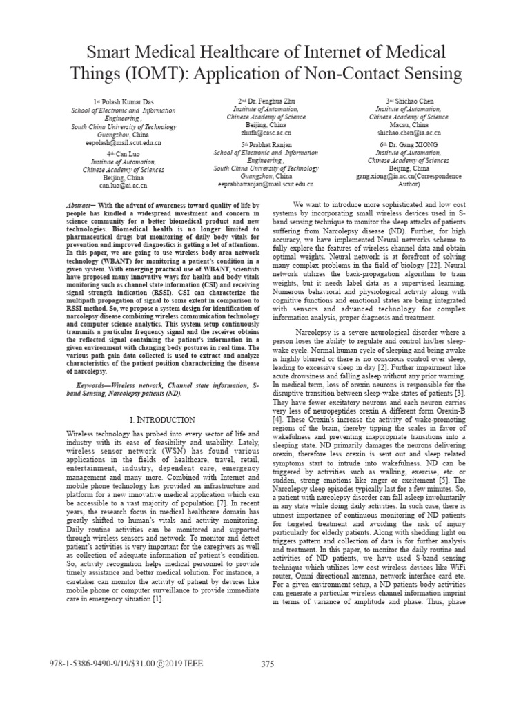 Smart Medical Healthcare of Internet of Medical Things IOMT Application ...