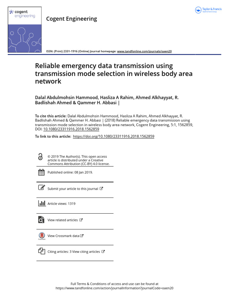 Reliable Emergency Data Transmission Using Transmission Mode Selection ...