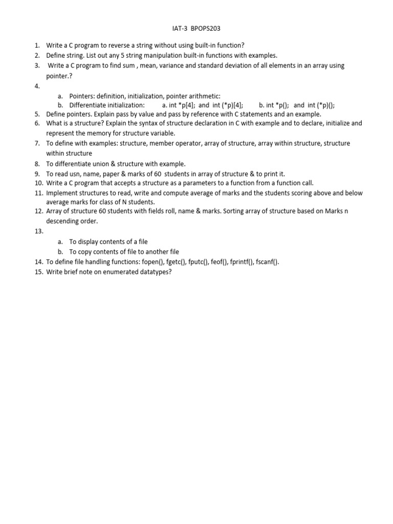 C Programming Concepts and Examples | PDF