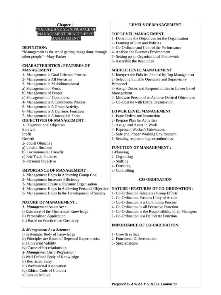 +2 BS - Chapter 1 Short Note One Page | PDF